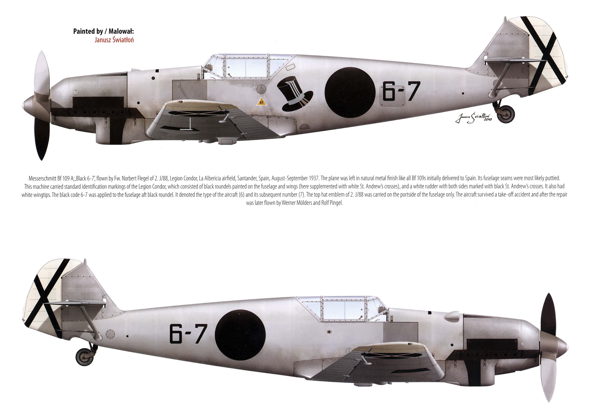 Asisbiz Messerschmitt Bf 109A 2.J88 6x7 Norbert Flegel at La Albericia ...