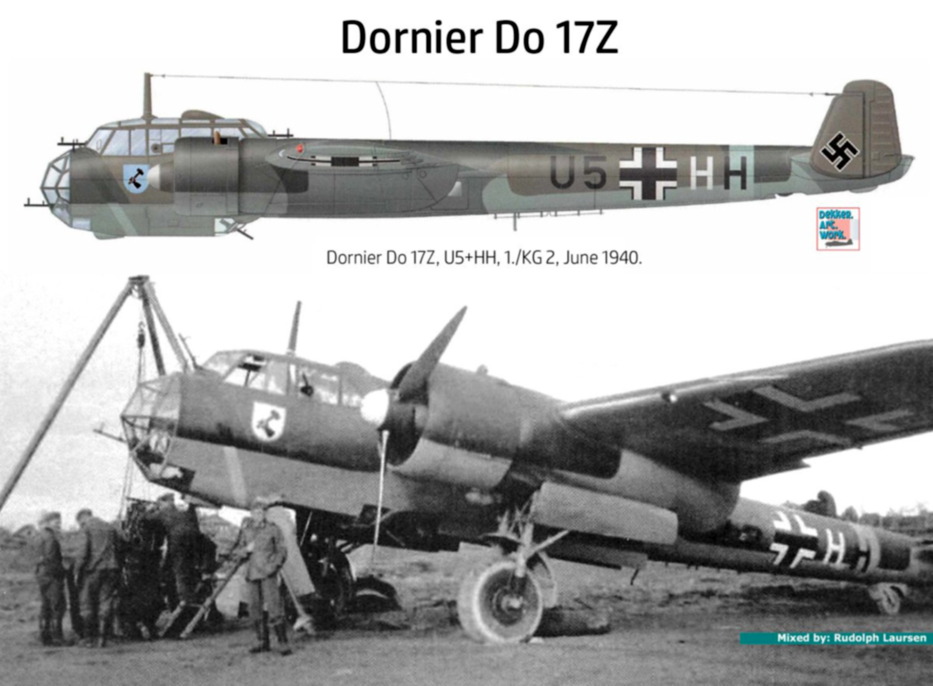 Asisbiz Dornier Do 17Z2 1.KG2 U5+HH France June 1940-0A