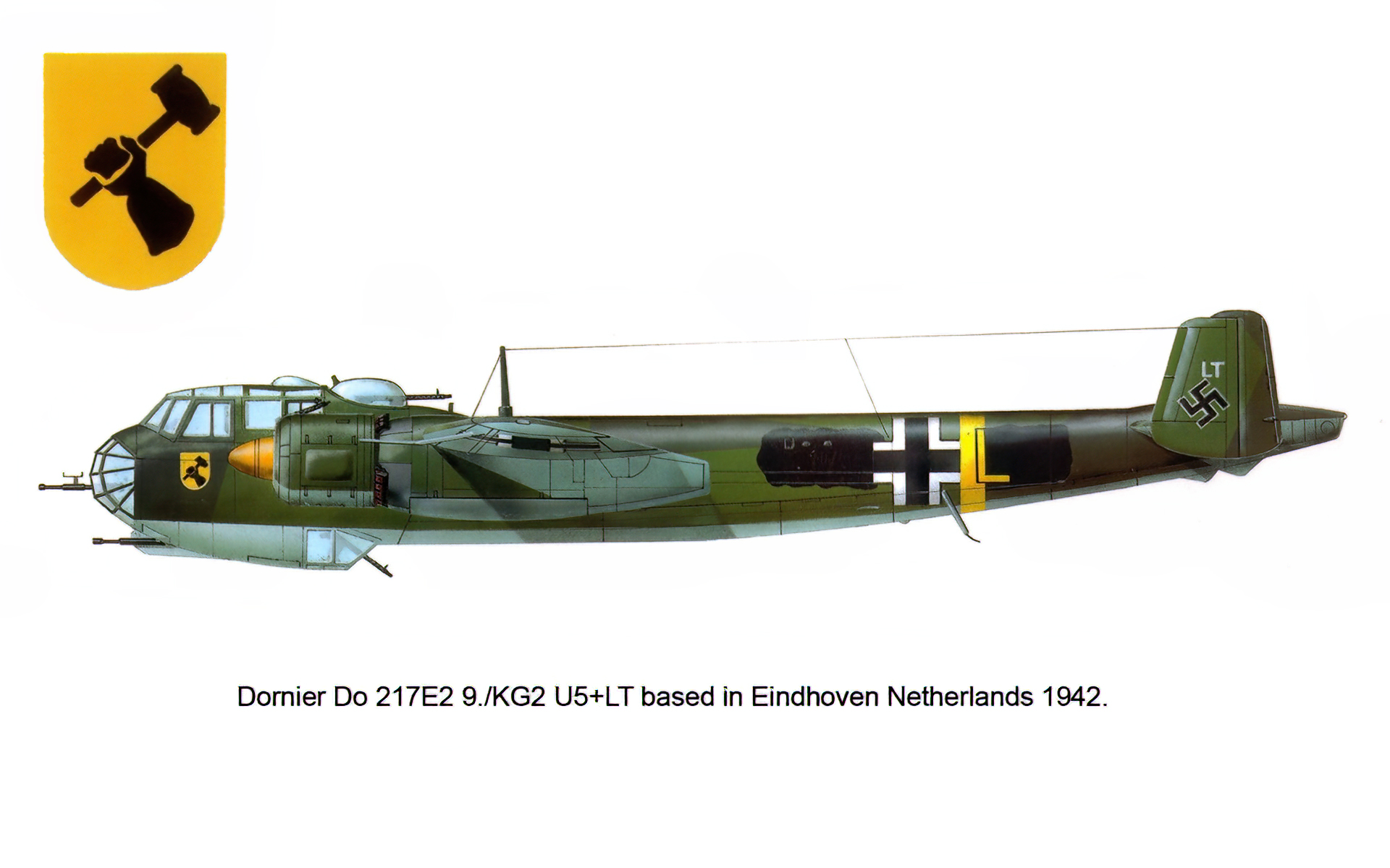 Asisbiz Dornier Do 217E2 9.KG2 U5+LT based in Eindhoven Netherlands 1942-0A