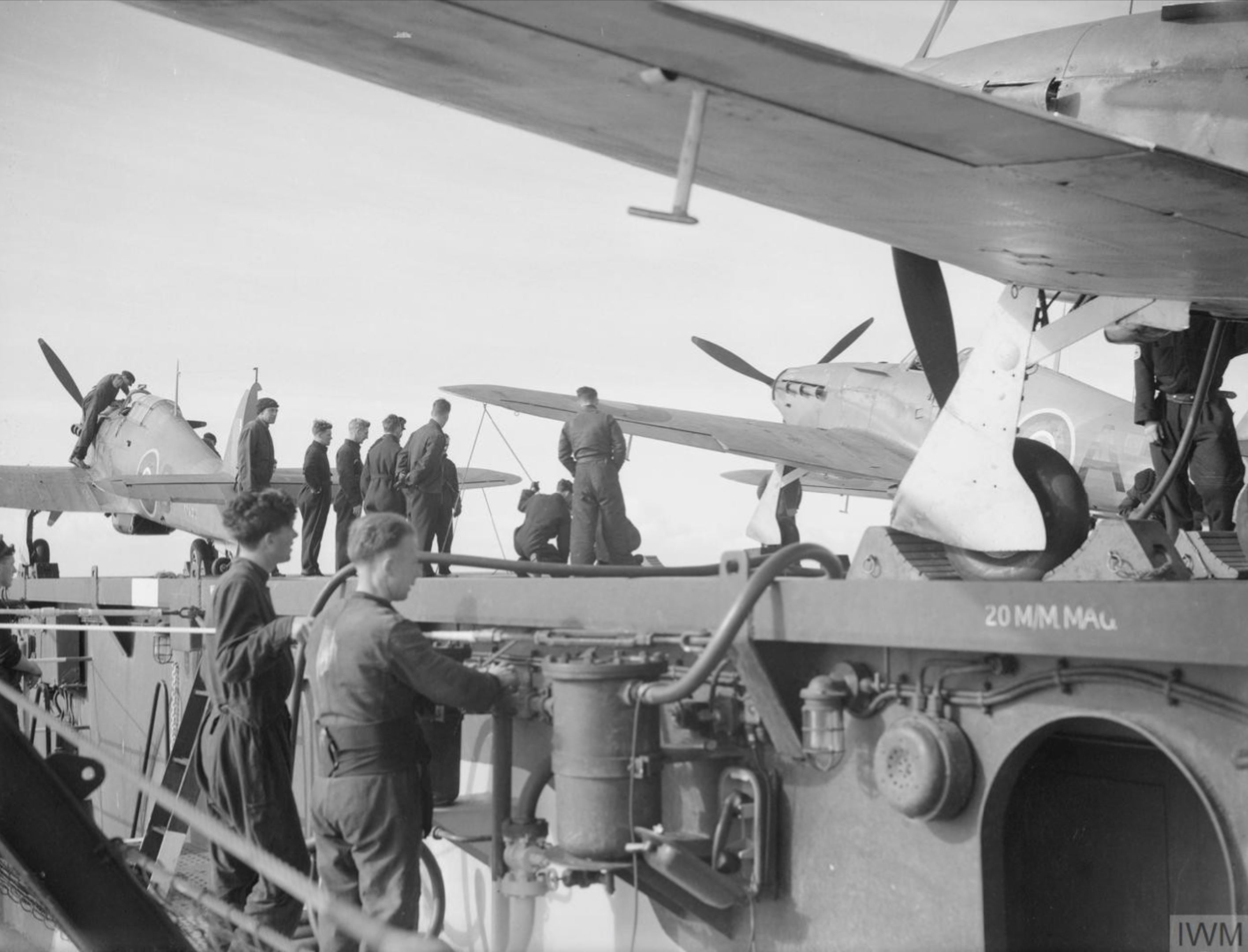 Asisbiz Fleet Air Arm Sea Hurricane A AF953 landing aboard HMS Avenger ...
