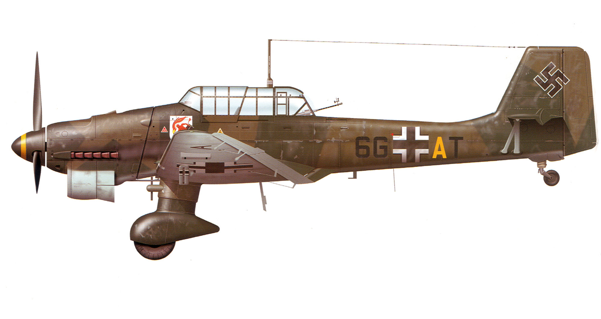 Asisbiz Junkers Ju 87B Stuka 6.StG1 6G+AT Yellow A France 1940-0A