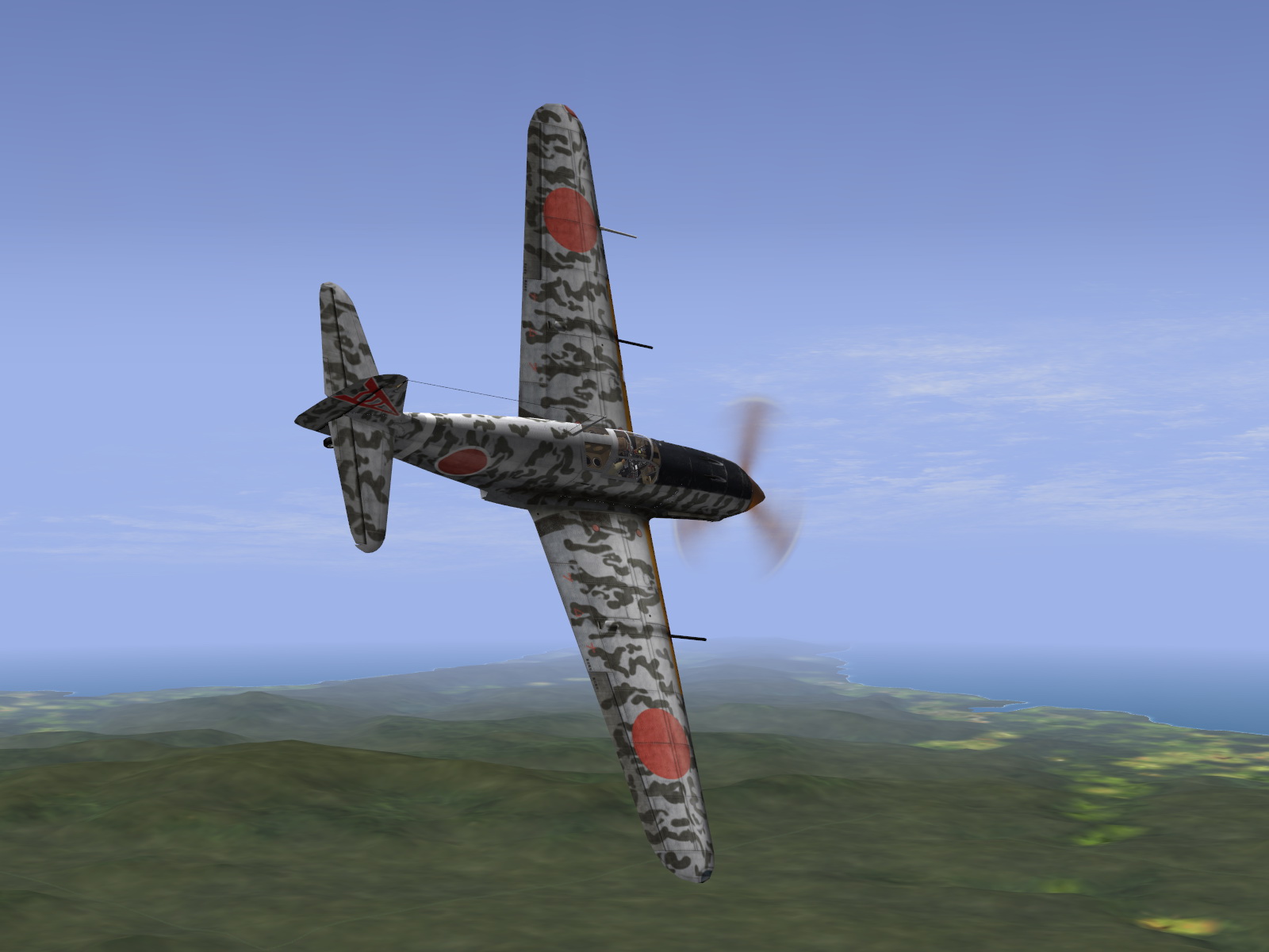 Asisbiz IL2 RD Ki-61 68 Sentai 2 Chutai 3C three quarter profile V01