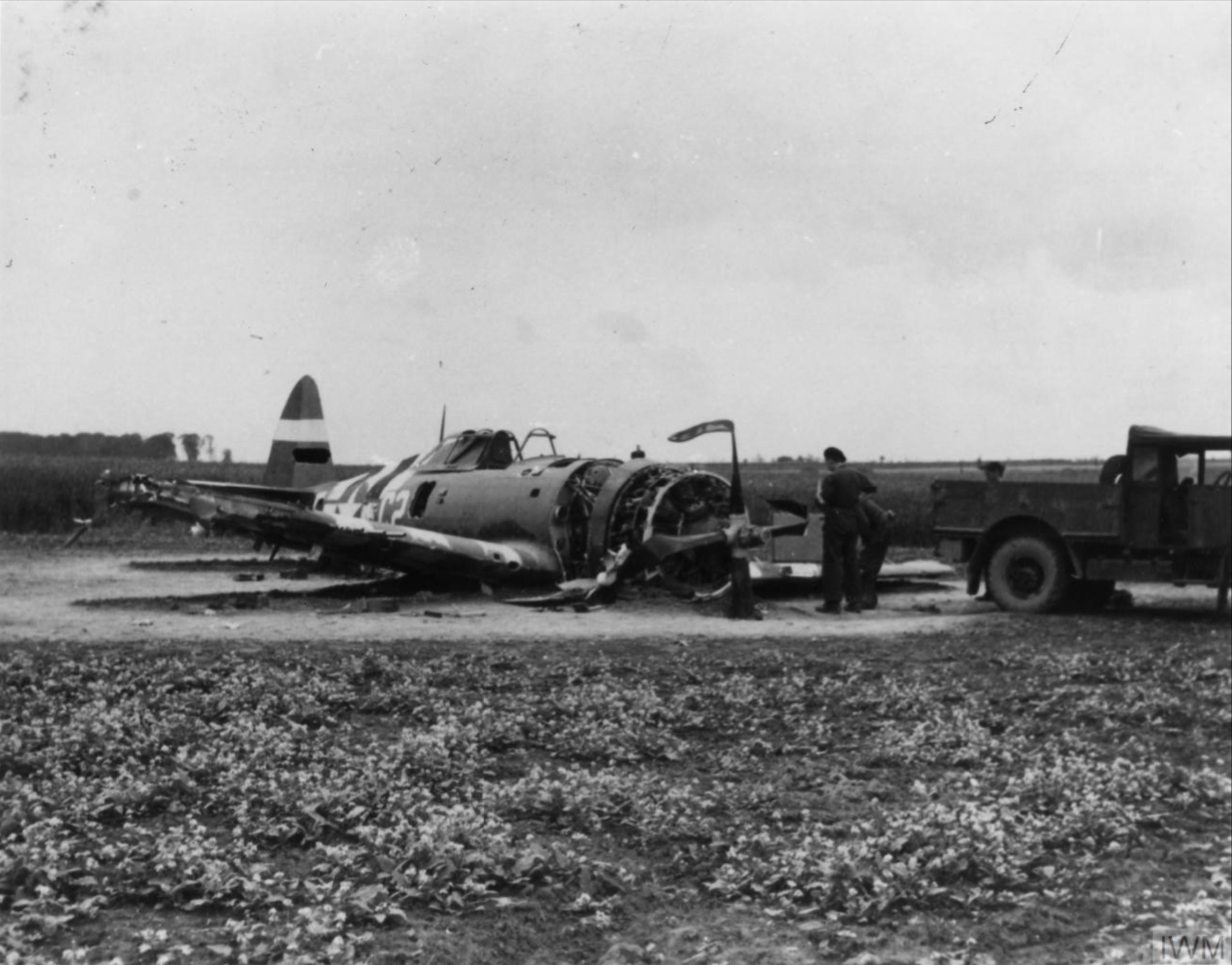Asisbiz 42-76207 P-47D Thunderbolt 9AF 368FG396FS C2F crash landed FRE9697