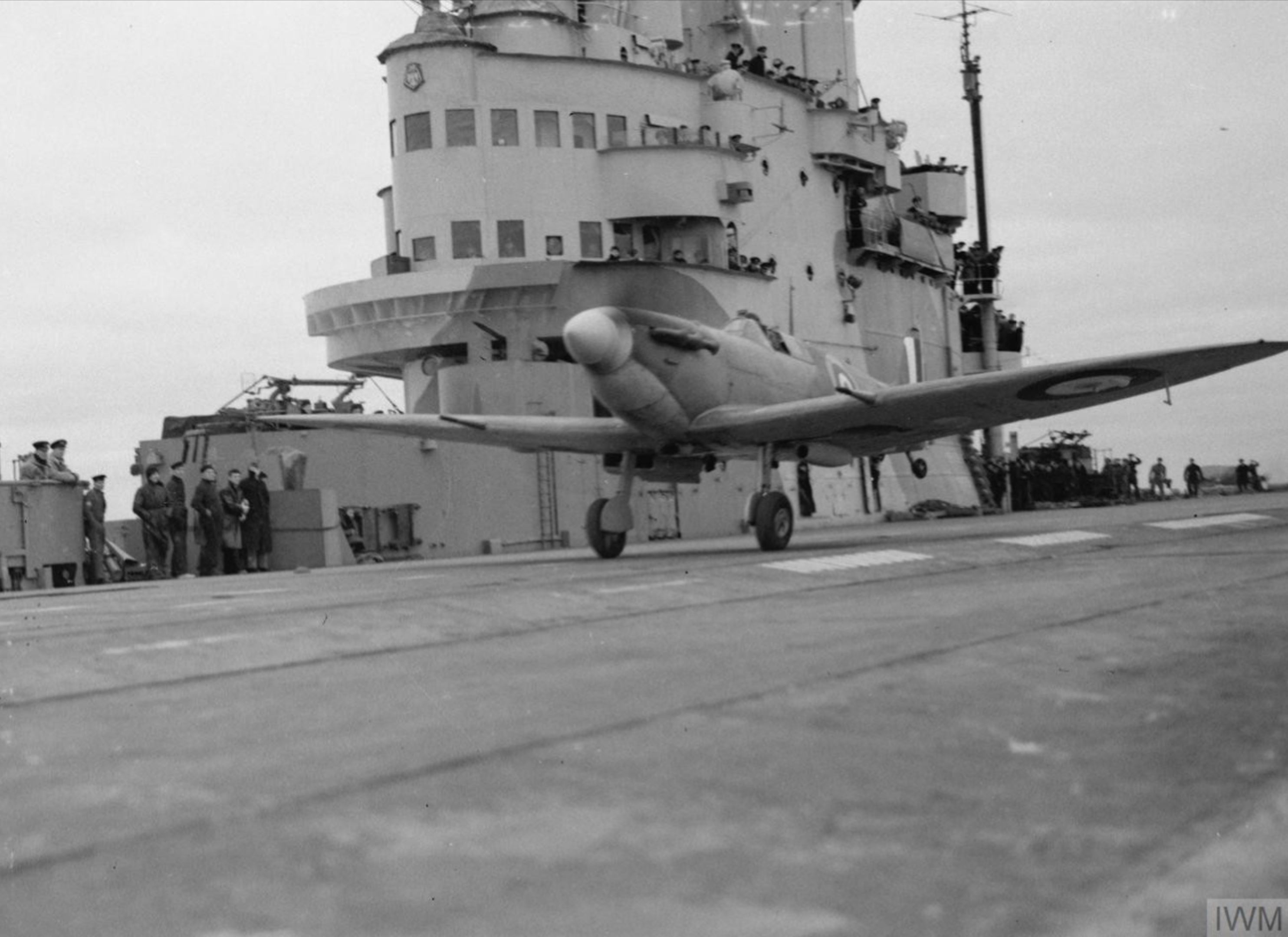 Asisbiz Fleet Air Arm Seafire aboard HMS Indomitable during her sea trials 5 12th May 1942-IWM A9729
