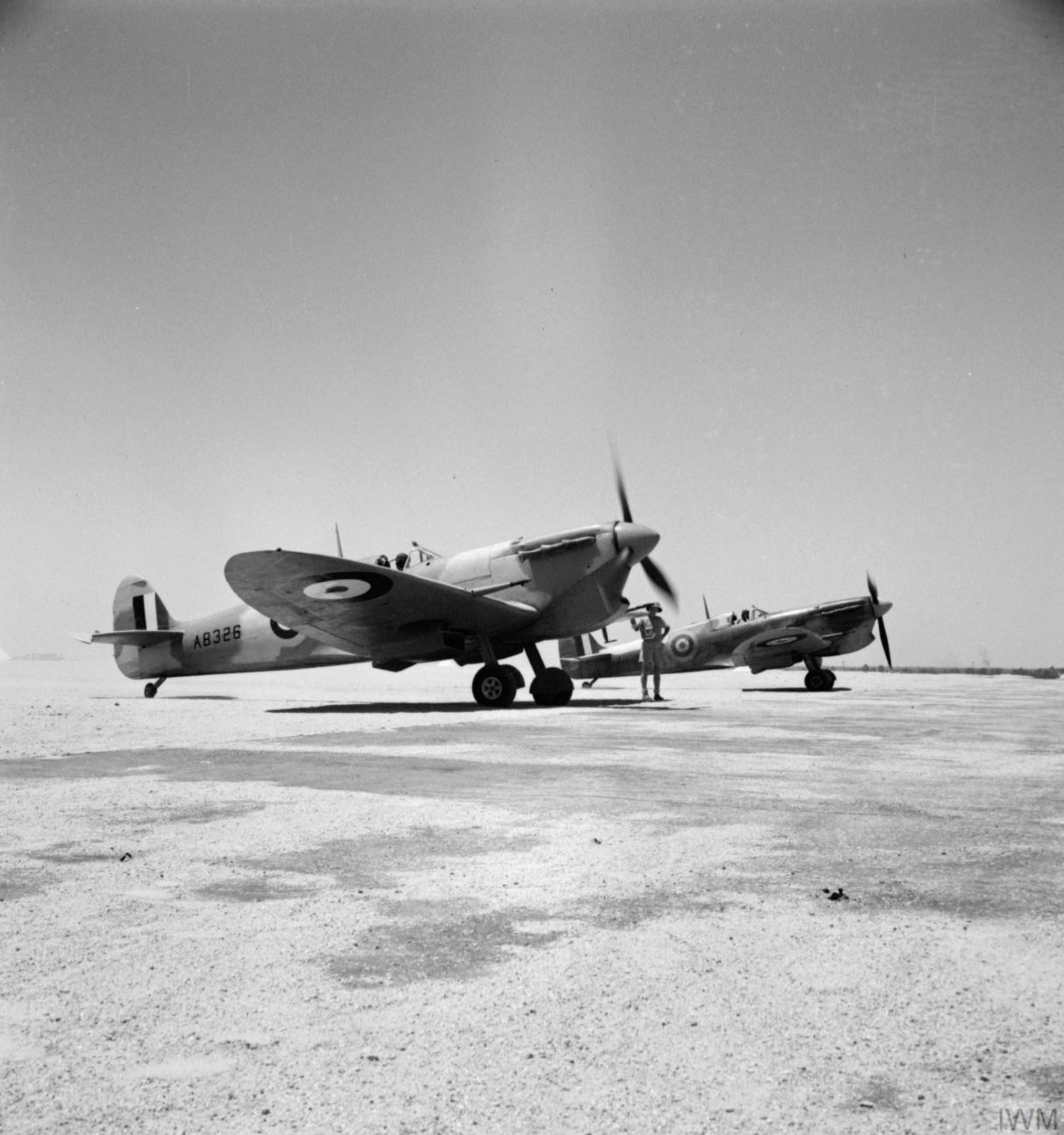 Asisbiz Spitfire MkVbTrop RAF 145Sqn AB326 and AB345-at Helwan Egypt ...