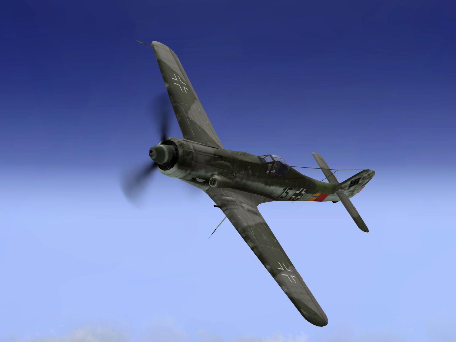 Asisbiz IL2 CS Ta 152C 1.JG301 Black 15 steep left banking turn over ...
