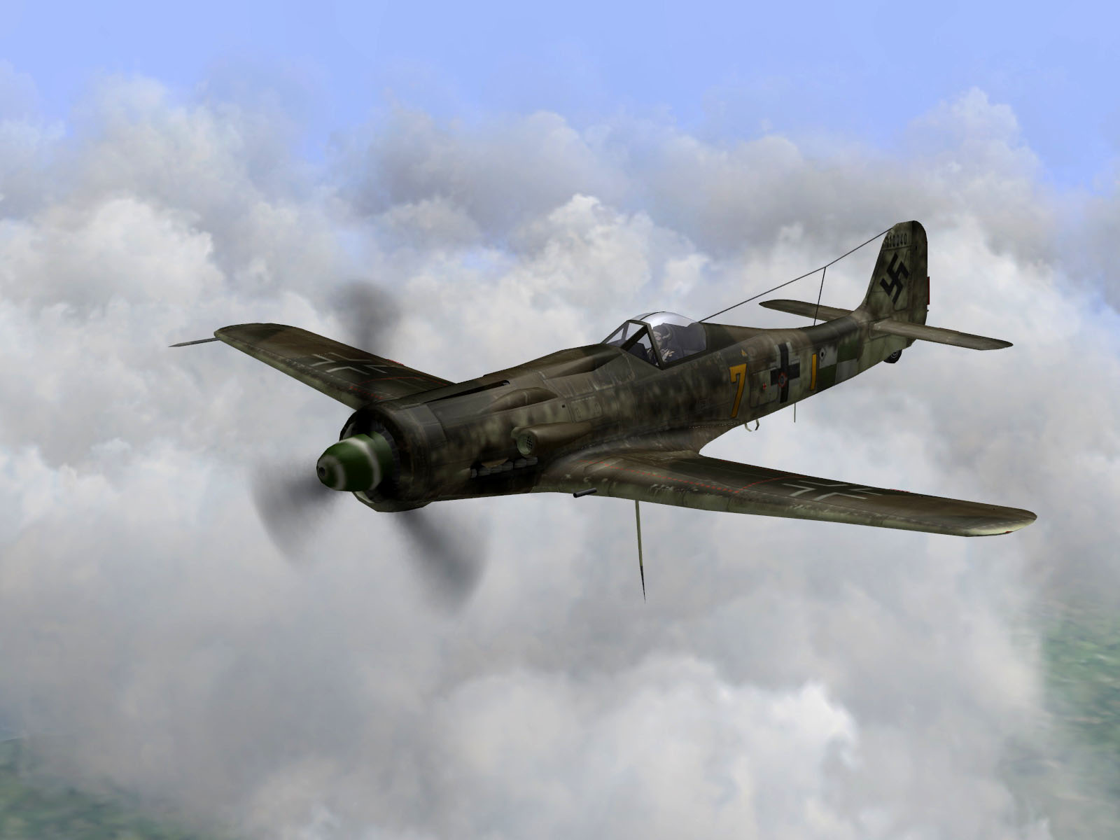 Asisbiz IL2 TT Ta 152C 9.KG27 (Y7+I) on patrol France June 1944-V02