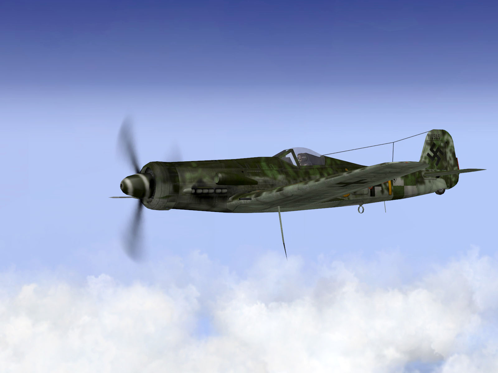 Asisbiz IL2 TT Ta 152C 9.KG27 yellow 6 side profile view V01