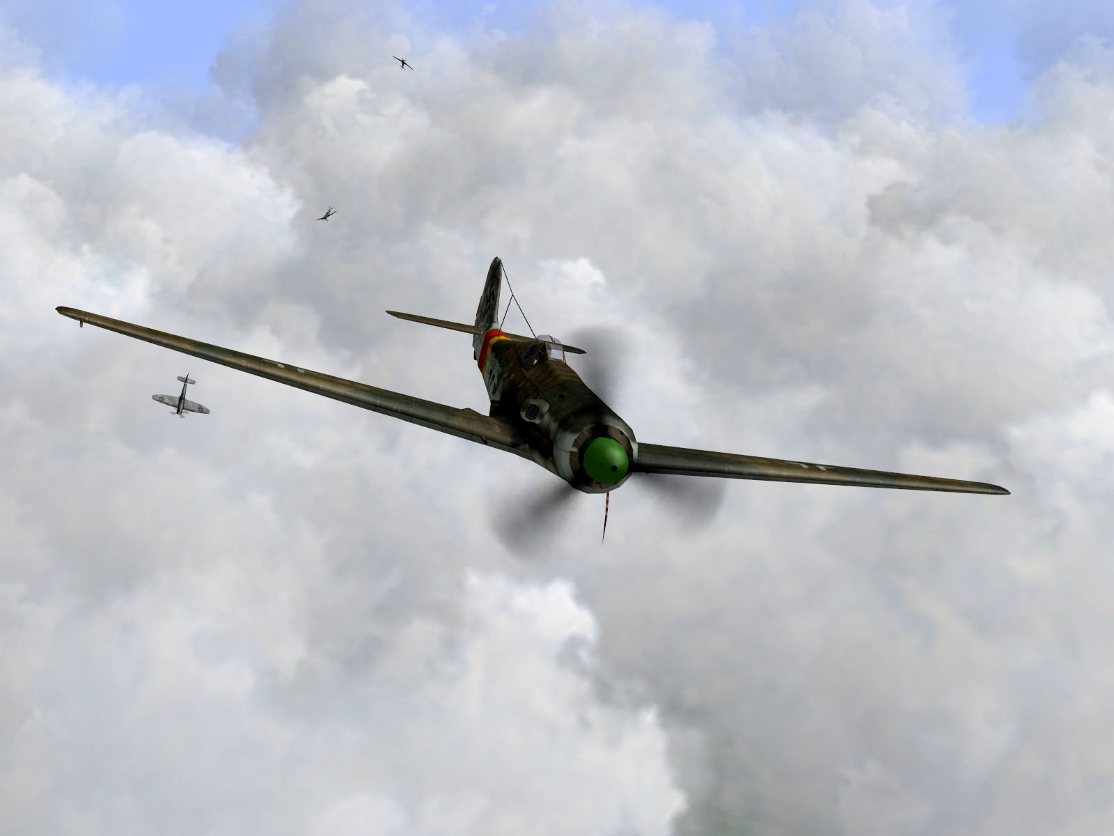 Asisbiz IL2 TT Ta 152H1 Stab JG301 Green 3 in aerial combat with a RAF ...